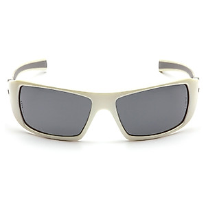 Pyramex Goliath Safety Eyewear, White Frame, Gray Lens