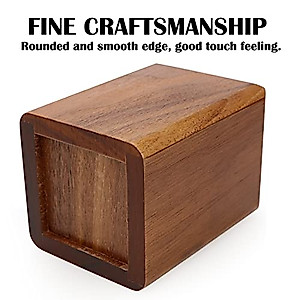 Wooden Pen Box Desktop Stationery Organizer Creative Simple Solid Natural Wood Pencil Holder for Office Supplies (Black Walnut)