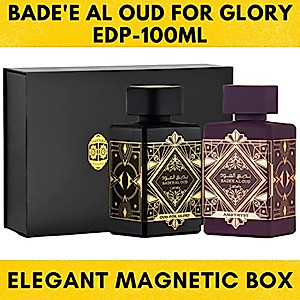 Bade'e Al Oud for Glory & Bade'e Al Oud for Glory Amethyst EDP - Eau de Parfum 100ml(3.4 oz) with Magnetic Gift Box Perfect For Gifting | Christmast Gift Basket, Holiday Gift Box | by Lattafa Perfumes