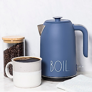 Rae Dunn Electric Water Kettle - Stainless Steel Coffee Maker, 1.7 Liter Tea Kettle, Electric Hot Water Kettle with Automatic Shut Off Boil-Dry Protection, 1500 Watt Boiling Power (Navy)