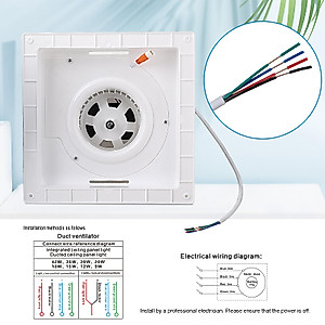 Bathroom Exhaust Fan with LED Light Ceiling Mount Ventilation Fan, 110 CFM 1.0 Sones 4 Inch Duct, Quiet Square Bathroom Fan Light Combo