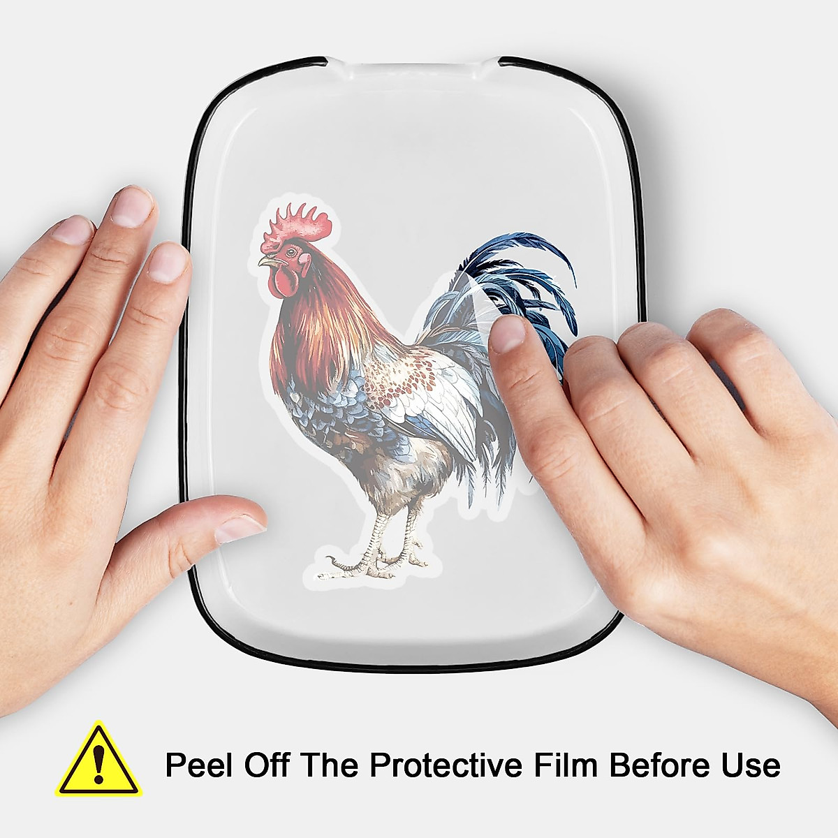 Funny Cute Rooster Patten Ceramic Spoon Rest for Kitchen Stove Top Counter, Large Spoon Holder for Kitchen Counter-Heat Resistant Cooking Utensil Rest Farmhouse Kitchen Décor (Do Not Use Dishwasher)