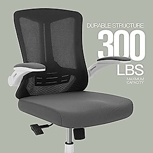 Eognyzie Home Office Desk Chairs with Ergonomic Adjustable Back Support, Mesh Computer Gaming Chair with Adjustable Ergonomic Lumbar Support for Home Office Work