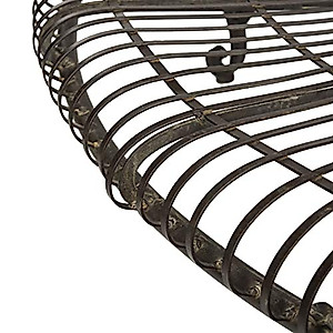 Safavieh PAT5019A Collection Abia Antique White Wrought Iron 50" Outdoor Tree Bench, Rustic Brown