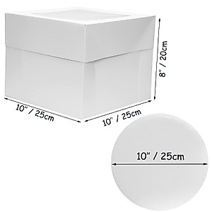 GylSun 3 sets Cake Boxes 10x10x8 inches with Boards Bakery Boxes for Cakes