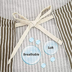 Lofekea Aprons 2 Pack Adjustable Bib Aprons with 2 Pockets Cotton Linen Cooking Kitchen Chef Apron for Women and Men