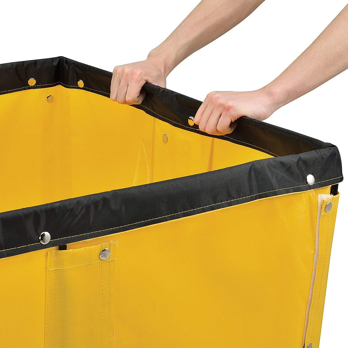 Global Industrial 8 Bushel, Yellow Vinyl Basket Bulk Truck, Unassembled, 34"L x 22"W x 30-1/2"H