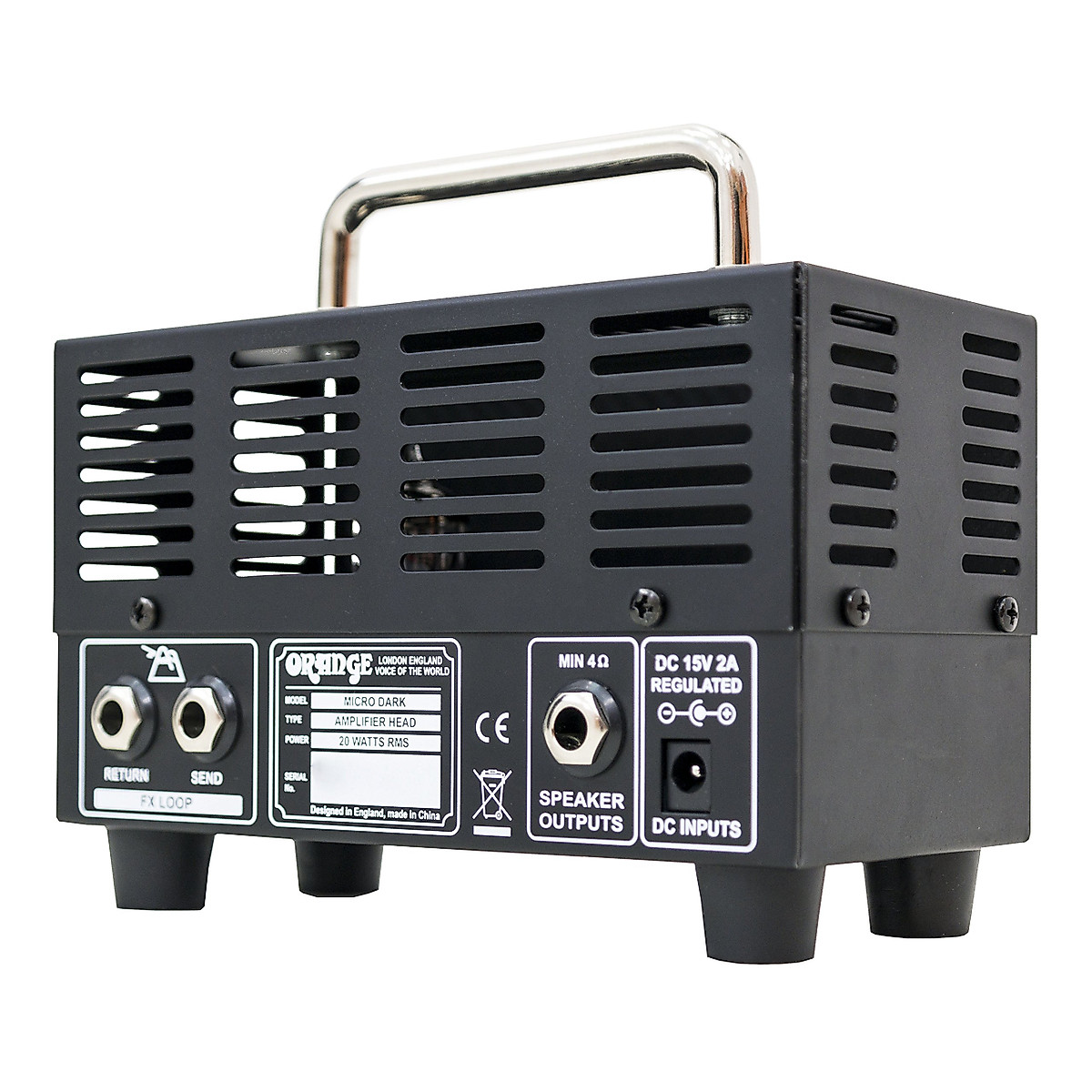 Orange MD20 Micro Dark 20-Watt Mini Guitar Amplifier Head Bundle with Instrument Cable and Austin Bazaar Polishing Cloth