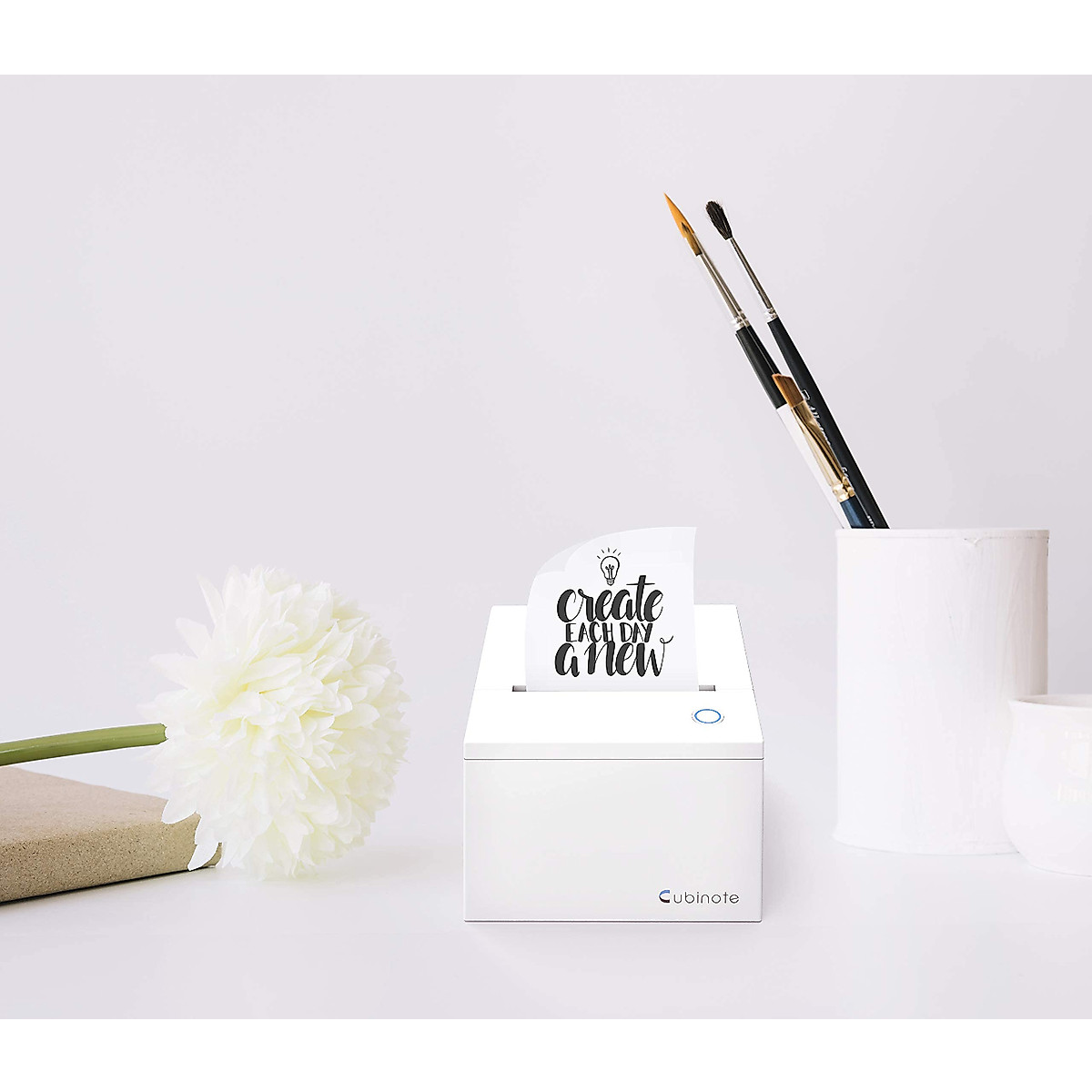 Cubinote Pro Thermal Printer | Inkless Sticky Note Printer | Photo Printer | Wi-Fi and Bluetooth Mode | Compatible with iPhone and Android (White)