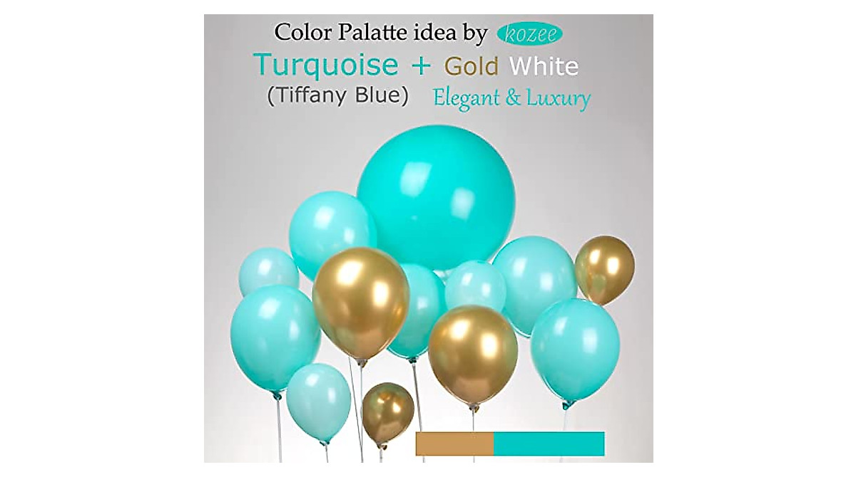 Turquoise Balloon Kit for Weddings & Parties - 105pc Assorted Set