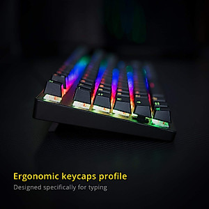 DREVO Tyrfing V2 Customizable RGB Compact 87 Keys Mechanical Gaming Keyboard USB Wired Tenkeyless Programming Macro Media Control Software Support Outemu Red Switch Black