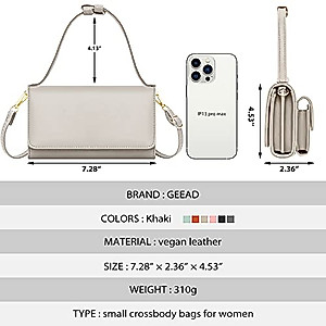 GEEAD Small Crossbody Shoulder Bag for Women PU Leather Cell Phone Card Holder Wallet Purse and Handbags