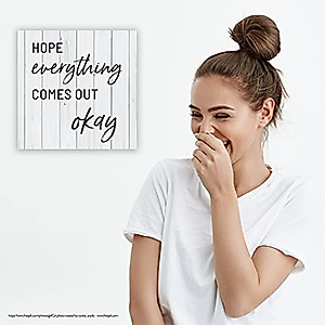 InsightOut Funny Bathroom Signs | Canvas Bathroom Wall Decor | 12x12" Toilet Sign Funny | Restroom Sign Decor | Bathroom Wall Signs | Great Gift for Bathroom (Everything Comes Out Okay)