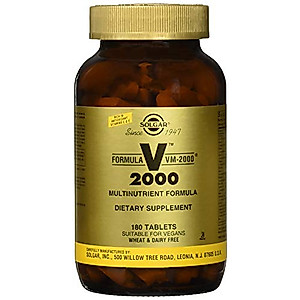 SOLGAR Formula VM-2000 Tablets Multinutrient System, 180 Count