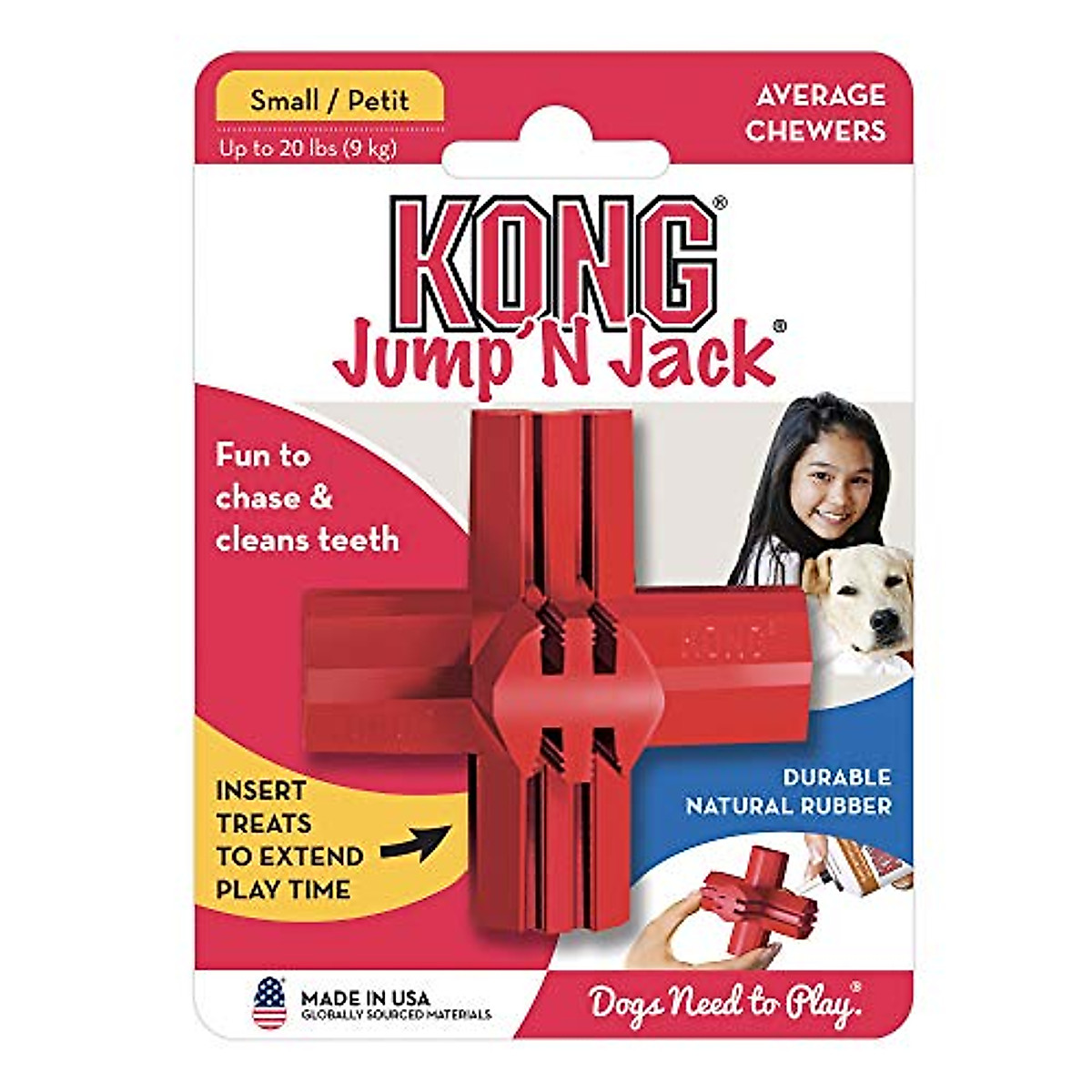 KONG - Jump'N Jack and Easy Treat Peanut Butter - Treat Dispensing Toy with Treats - for Small Dogs