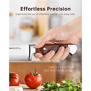 AOKEDA Knife Set for Kitchen with Block, Classic 6-Piece Sets, Pakkawood Handle, Balanced Dual-Bolster Design, High Carbon Stainless Steel Knives