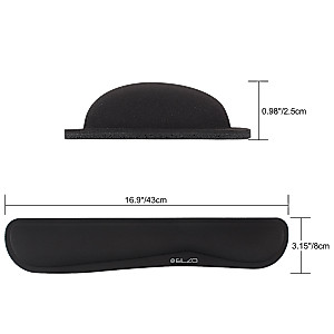 ELZO Wrist Rest Support for Keyboard & Mouse Pad Combo with Comfortable Memory Foam Padding, Nonslip Rubber Base for PC Computer Laptop Mac