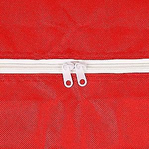 PATIKIL Closet Storage Bags, 19.7'' Length Clothes Blanket Organizer Foldable Bag with Carrying Handles for Bedding Clothing, Red