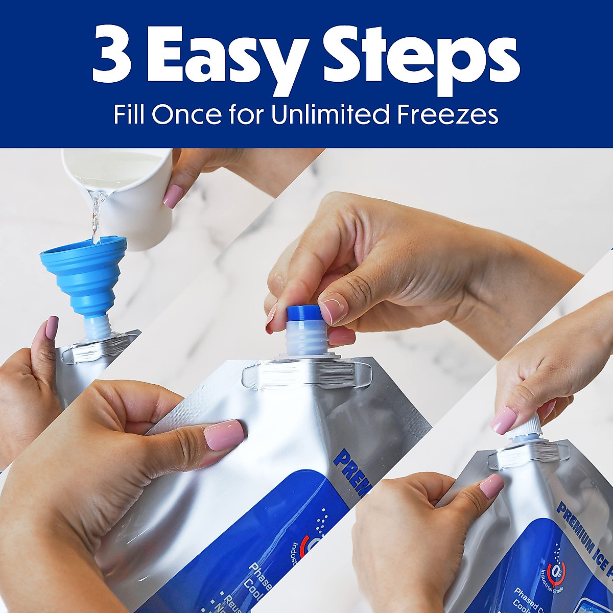 Cooler Shock Ice Packs for Cooler - Long Lasting Reusable Freezer Packs for Coolers - Cooler Ice Packs for Camping Gear, Fishing, Road Trips, Beach Must Haves, Large