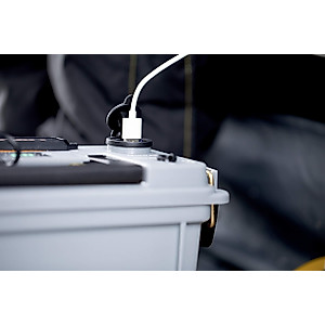 Frabill Pow'R Source Storage Box | Water Resistant Lightweight and Portable Power 12V 10 AH Power Source and Storage Box, Gray