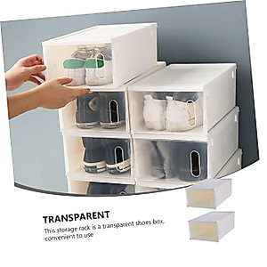 CHILDWEET Shoes Organiser Window Design 2 Pack Shoe Showcase Box Large Storage Case for Shoes Socks Underwear