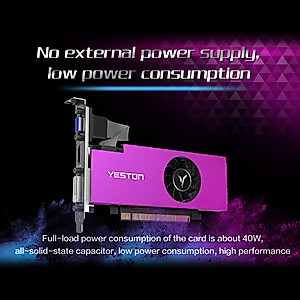 YESTON AMD Radeon RX550 4G D5 LP Gaming Graphics Card Radeon Chill 4GB Memory GDDR5 128Bit 6000MHz VGA + HD + DVI-D GPU,Half Height, Single Slot Graphics Card with Small Blank