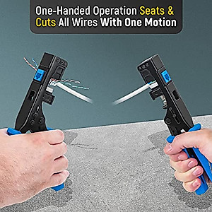 Everest Media Solutions easyJACK - 90° Angled Speed Termination Tool - with 20-Pack of 90° Angled CAT6/5e Keystone Jacks in White Color - Additional Jacks are Available - (B087N7QQD2)