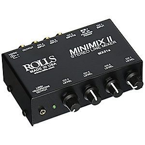 Rolls MX51S Mini Mix 2 Four-Channel Stereo Line Mixer Black