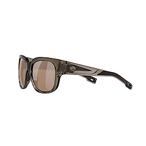 Costa Del Mar Womens Waterwoman Rectangular Sunglasses, Taupe/Copper Silver Mirrored Polarized-580g, 55 mm