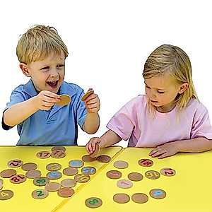 THE FRECKLED FROG Matching Pairs - Numbers - Set of 40 - Ages 2+ - Wooden Memory Game for Preschoolers and Elementary Aged Kids - Match Numbers 1-20 - Teach Numbers and Counting -FF3005