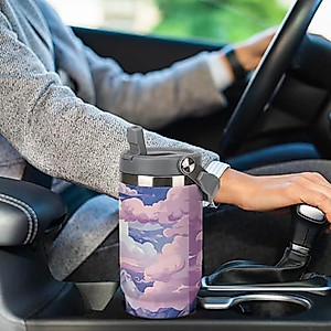 YTLKGFP 30 Oz Large Capacity Car Cup Clouds over The Castle Tumbler with Handle Straw Lid Insulated Stainless Steel Water Bottle Travel Mug Leak-proof Car Cup Keeps Cold Or Hot