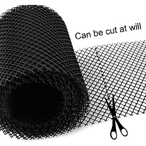 Plastic Gutter Guard Mesh Protector, 6” x 20 Ft Roofing Gutters Screen Roll with 10 Clip Fixing Hooks, Leaf Protection Cover Netting to Stop Gutter Drain Downspout Clogging from Leaves or Debris