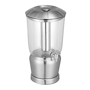 BIRDROCK HOME 3 Gallon Stainless Steel Beverage Dispenser with Ice Container, Spigot - Round - Lemonade Sangria Tea Water Drink Jar Jug - Home Parties - BPA Free Clear Acrylic