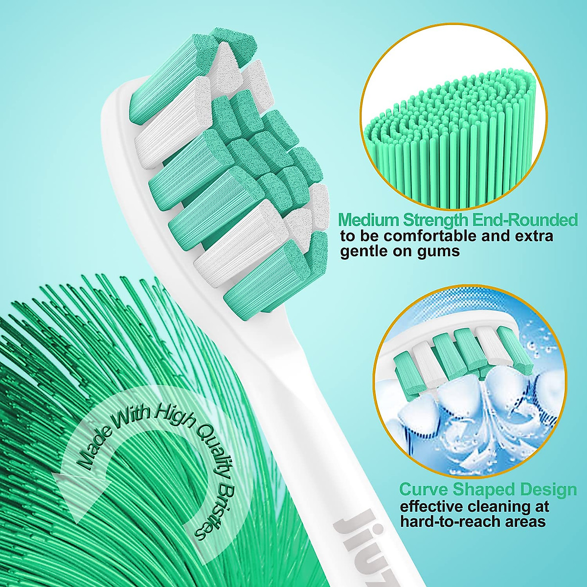 Jiuzhoudeal Replacement Toothbrush Heads Compatible with Philips Sonicare: Electric Brush Heads for Sonicare C2 Plaque Control Protective Clean 4100 5100 6100 Toothbrush, 10-Pack