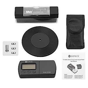 Neoteck Digital Turntable Stylus Force Scale Gauge + Vinyl Record Cleaner 0.01g/5.00g Blue LCD Backlight for Tonearm Phono Cartridge