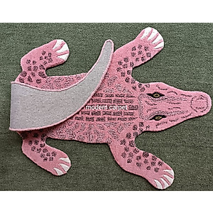 Generic Crocodile Rug 3x6 Ft Rugs Skin Shape 100% Area Rugs Woolen Rugs Handmade Tufted for Room Bedroom Bathroom by Modern Carpet, Multycolor (2x4 feet)