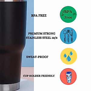 30oz Double Wall Vacuum Insulated Thermal Travel Tumbler Cup, Splash Proof Sliding Lid Simple and Modern design Reusable Stainless Steel Durable Coffee Tea Travel Mug Iced Cold Brew Hot Drinks (Red)