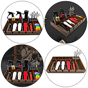 Barber Wooden Blade Rack Storage Tray: Hair Clipper Storage Tray Organizer Plastic Clipper Guide Comb Organizer Hairstylist Tools Storage Rack Salon Accessories Hair Clipper Wooden Holder