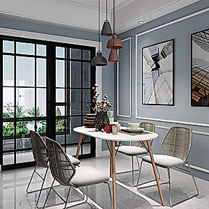 CozyCasa 7.2 inch Farmhouse Dining Table Mid-Century Kitchen Table with Wood Leg Oval Top for Home Office Patio White(Only Table not Include Chairs)-2pack