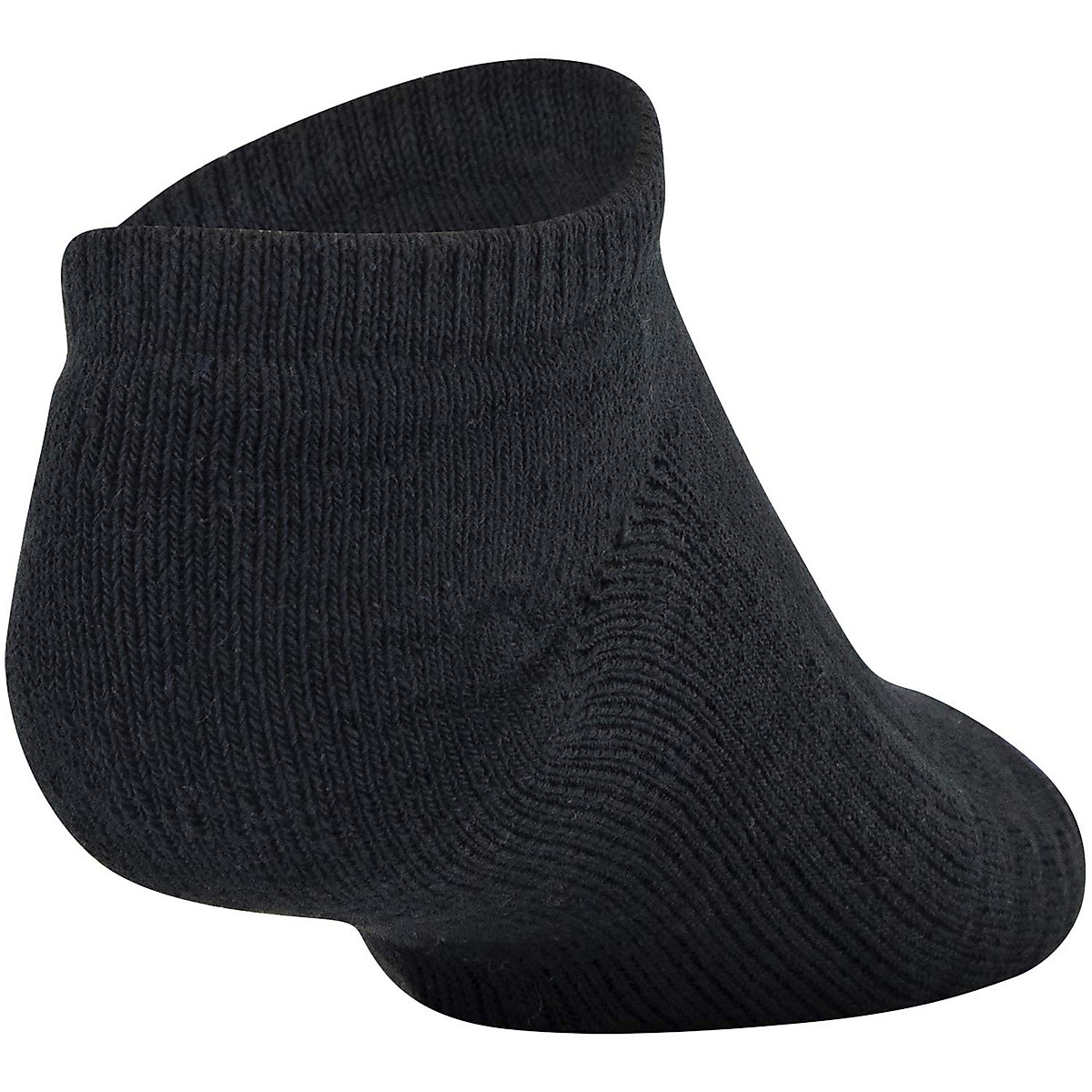 Under Armour Youth Training Cotton No Show Socks, Multipairs , Black (6-Pairs) , Small