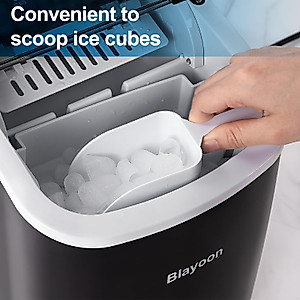 Ice Maker Countertop, Portable Ice Machine Self-Cleaning, Portable Ice Cube Maker with Ice Scoop and Basket, Ice Cube Maker for Home Kitchen Party