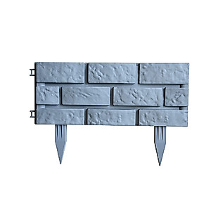 Ram® 8 X Grey Brick Effect Garden Lawn Edging Grey Lawn Border Stone Effect 5M METRE