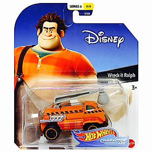 Disney Hot Wheels Character Cars Set - Bundle with 3 Hot Wheels Toy Cars Featuring Captain Hook, Wreck-It Ralph, and Jack Jack Plus Jake and The Neverland Pirates Stickers (Hot Wheels Toys)