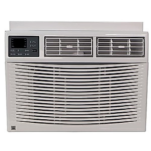 RCA 12,000 BTU 115V Window Mounted Air Conditioner & Dehumidifier with Remote Control, Window AC Unit for Apartment, Living Room, & Medium Rooms up to 450 Sq. Ft. in White