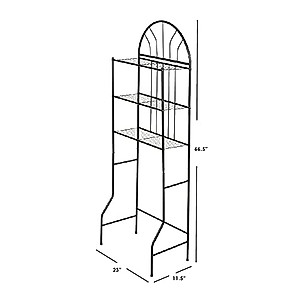 Home Basics Steel Space Saver for Bathroom (Black) | Bathroom Space Savers for Tissues, Towels, Makeup, and Beauty Supplies | Space Saver Bathroom with 3 Shelves and Non-Skid Feet