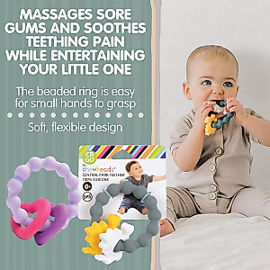 Chewbeads Central Park Teether - 100% Silicone Teething Ring for Infants, Babies & Toddlers - Textured Baby Silicone Teether - Ages 6 Months+ - Butterfly