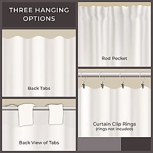 Farmhouse Ticking Stripe Gray Tier Curtains, Set of 2, 24" Long, Farmhouse Style Café Curtains