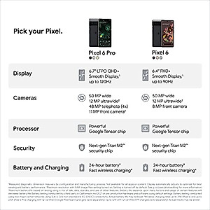 Google Pixel 6 Pro - 5G Android Phone - Unlocked Smartphone with Advanced Pixel Camera and Telephoto Lens - 256GB - Stormy Black