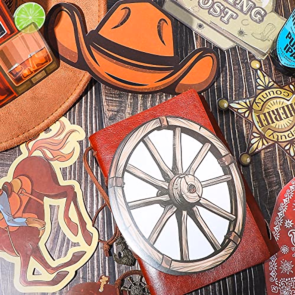 32 Pieces Western Party Decorations Cowboys Party Decorations Western Cutouts Cowboy Cutouts Wild Cutouts Country Party Decorations for Western Theme Cowboy Theme Birthday Party Supplies