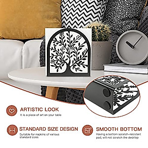 Fobule Napkin Holder for Tables, Vintage Metal Freestanding Tissue Dispenser, Black Cast Iron Vertical Tabletop Paper Napkin Holder Stand for Dinner Home Kitchen Restaurant Picnic Party (Tree of Life)